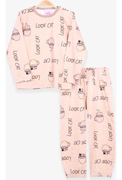 Breeze Kız Bebek Pijama Takımı Yaramaz Kedicik Desenli Bej Melanj (9 Ay-3 Yaş) Breeze Kız Bebek Pijama Takımı Yaramaz Kedicik Desenli Bej Melanj (9 Ay-3 Yaş)