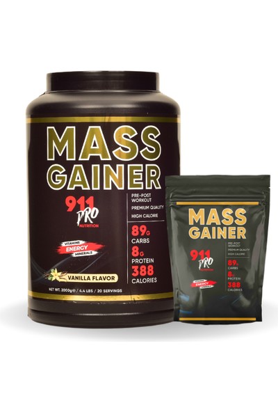 Mass Gainer Vanilya 2000GR + (1 Servis Mass Gainer) Hediyeli Mass Gainer Vanilya 2000GR + (1 Servis Mass Gainer) Hediyeli