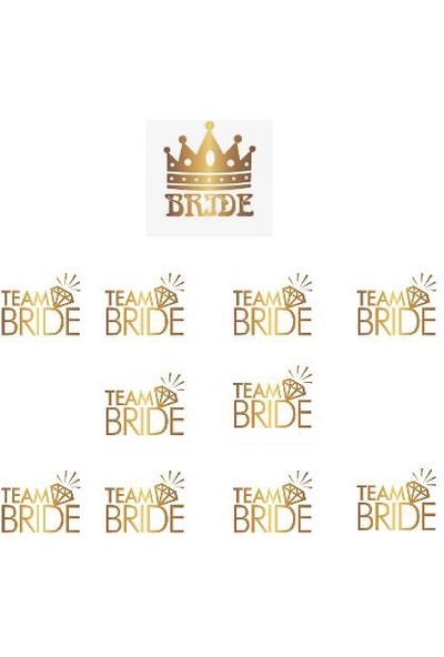 Happyland Taç Detaylı Bride Gelin Dövmesi ve Team Bride Tektaşlı Dövme 10’lu Bride To Be Partisi Kutlama Dövmesi Gelin Nedime Geçici Dövme Seti Gold Happyland Taç Detaylı Bride Gelin Dövmesi ve Team Bride Tektaşlı Dövme 10’lu Bride To Be Partisi Kutlama Dövmesi Gelin Nedime Geçici Dövme Seti Gold