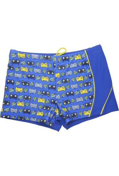 Endeep Erkek Çocuk Desenli Koyu Mavi Şort Yüzücü Mayo