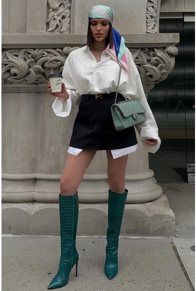 Madmext Kadın Siyah Basic Iç Cepli Gömlek Detaylı Kısa Etek MG1475 Madmext Kadın Siyah Basic Iç Cepli Gömlek Detaylı Kısa Etek MG1475