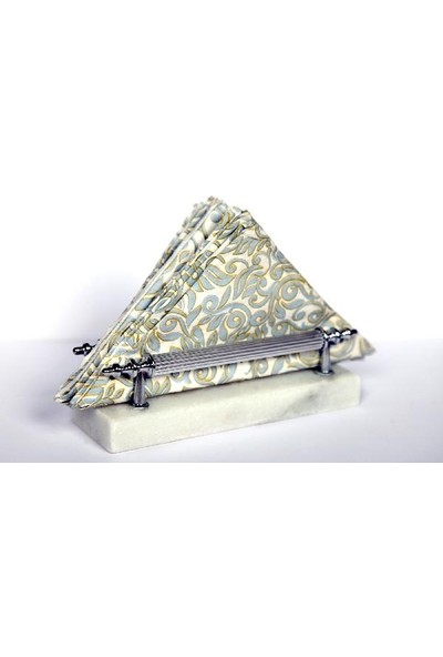 Başak Mermer Peçetelik Gümüş Kulp