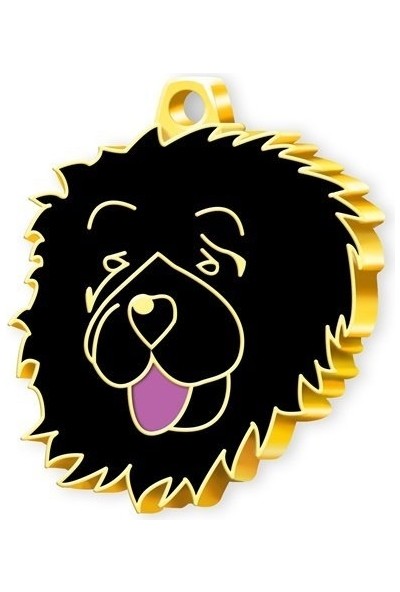 See Me Altın Kaplama Çin Aslanı Köpek Künyesi