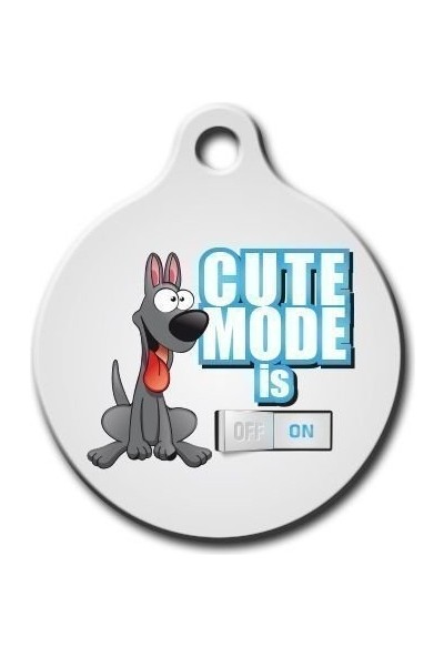 See Me Cute Mode Is On ( Mavi ) Yuvarlak Köpek Künyesi
