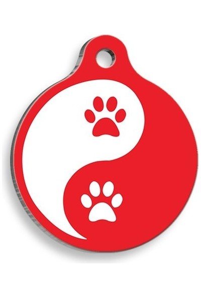 See Me Zen Pati Kırmızı Yuvarlak Kedi ve Köpek Künyesi