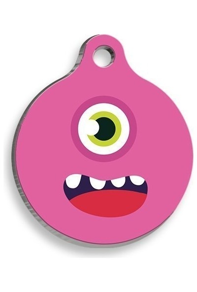 See Me Pink Monster Yuvarlak Kedi ve Köpek Künyesi