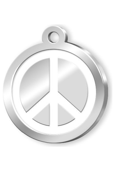 See Me Mineli Seri Dünya Barışı Desenli Künye Beyaz