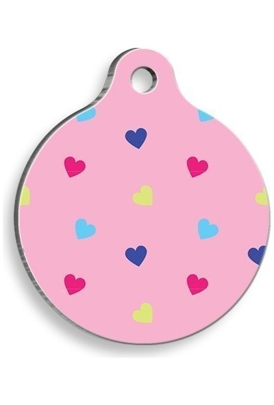 See Me Renkli Kalpler Yuvarlak Kedi ve Köpek Künyesi See Me Renkli Kalpler Yuvarlak Kedi ve Köpek Künyesi