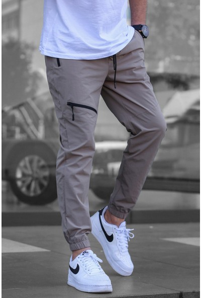 Madmext Açık Kahverengi Fermuar Detaylı Paraşüt Jogger Pantolon Madmext Açık Kahverengi Fermuar Detaylı Paraşüt Jogger Pantolon