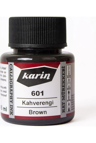 Karin Hat Mürekkebi N:601 Kahverengi 45ML Karin Hat Mürekkebi N:601 Kahverengi 45ML