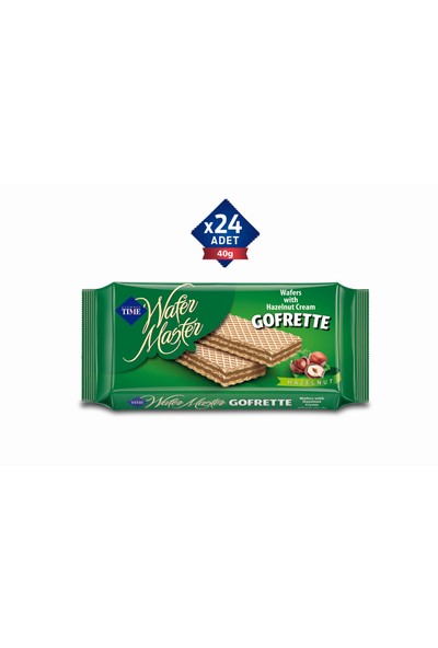 Çizmeci Time Wafer Gofrette Fındık Kremalı Gofret 40 gr x 24 Adet Çizmeci Time Wafer Gofrette Fındık Kremalı Gofret 40 gr x 24 Adet