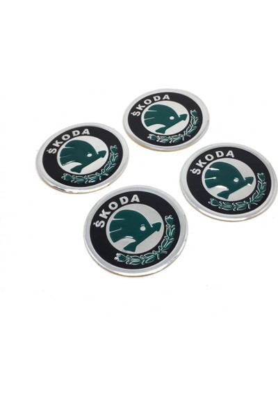 Gardenauto Skoda Jant Göbeği Alüminyum Sticker Yapıştırma 60MM 4'lü Set Gardenauto Skoda Jant Göbeği Alüminyum Sticker Yapıştırma 60MM 4'lü Set