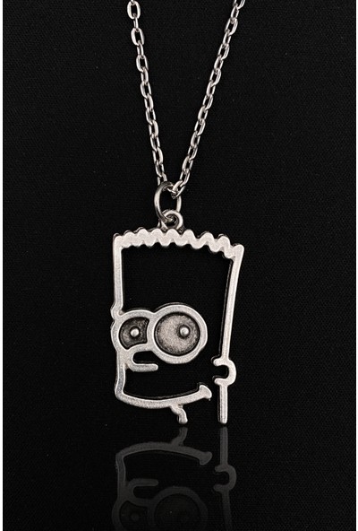 Bart Simpson Model 925 Ayar Gümüş Kaplama Erkek Kadın Kolye 1151-Z1 Bart Simpson Model 925 Ayar Gümüş Kaplama Erkek Kadın Kolye 1151-Z1
