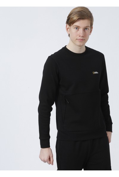 National Geographic Rico Bisiklet YakaRegular Fit Düz Siyah Erkek Sweatshirt National Geographic Rico Bisiklet YakaRegular Fit Düz Siyah Erkek Sweatshirt