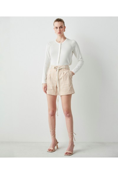 İpekyol Çizgi Desen Şort