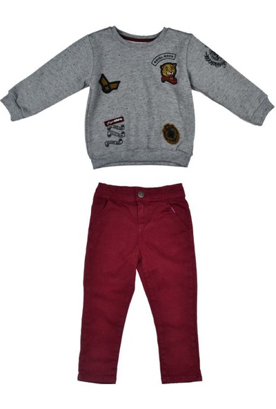 BebePan Military Armalı Sweatshirt Pantolon Erkek Çocuk 2-8 Yaş Alt Üst Takım