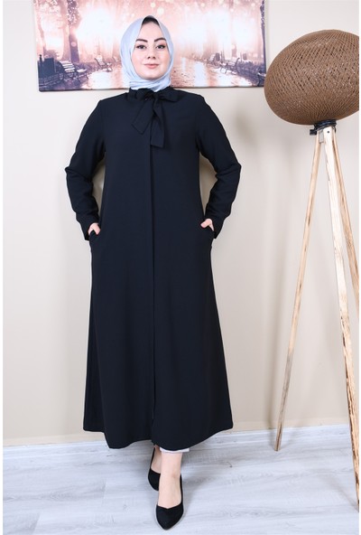 Zerenay Kadın Fular Detaylı Ferace CFR5152ZR Siyah