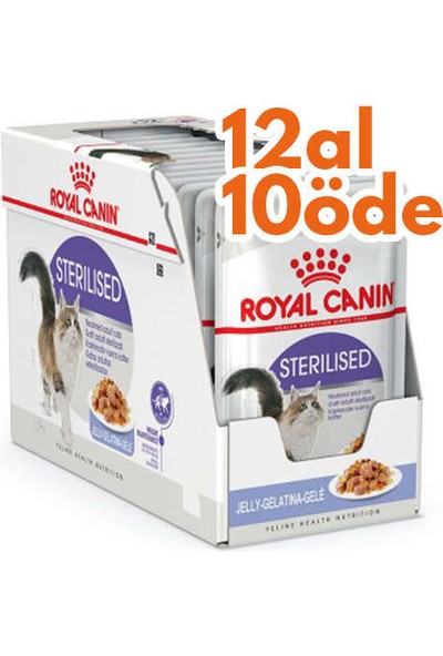 Royal Canin Pouch Jelly Sterilised Kısırlaştırılmış Yaş Kedi Maması 85 gr - Box - 12 Al 10 Öde