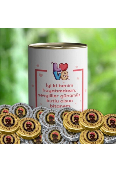 E-Hediyeci Love Temalı Romantik Mabel Çikolata Konservesi
