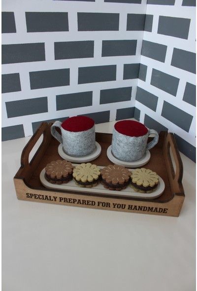 Tasarımeshas Keçe Oyuncak - Çay Saati Oyun Seti - %100 El Yapımı Felt Toys -