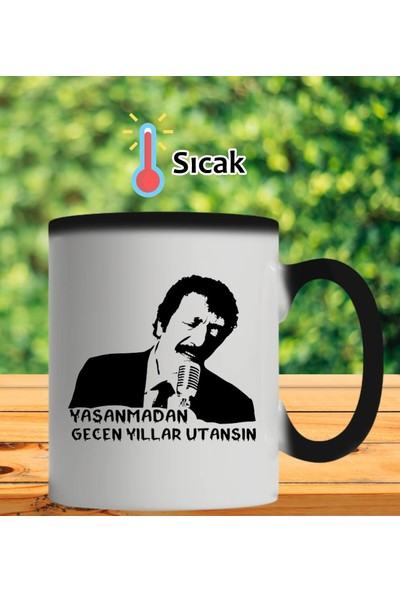 5Bin Dijital Market Müslüm Gürses Baskılı Sihirli Kupa Sıcakta Renk Değiştiren Kupa