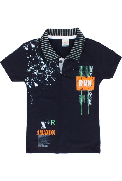 Eren Bey Erkek Çocuk Baskılı Polo Yaka Tişört / 3-7 Yaş