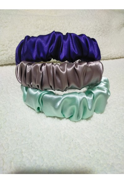 BM Ticaret 3'lü Saten Büzgülü Taç Seti