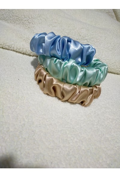 BM Ticaret 3'lü Saten Büzgülü Taç Seti