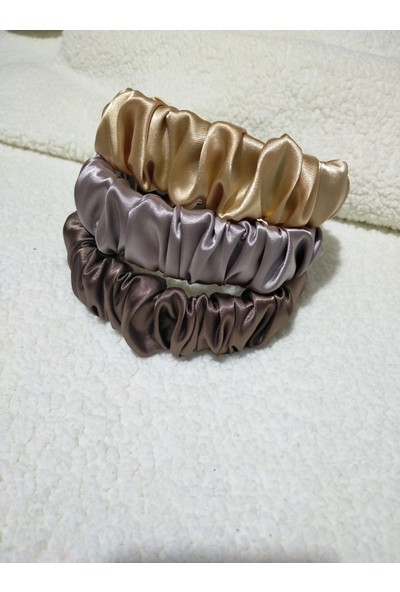 BM Ticaret 3'lü Saten Büzgülü Taç Seti