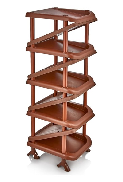 Emin Life Plastik Zikzak Ayakkabılık-Kahverengi