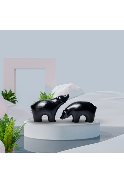Minazey Dekoratif Black Bear Biblo Heykel Minazey Dekoratif Black Bear Biblo Heykel