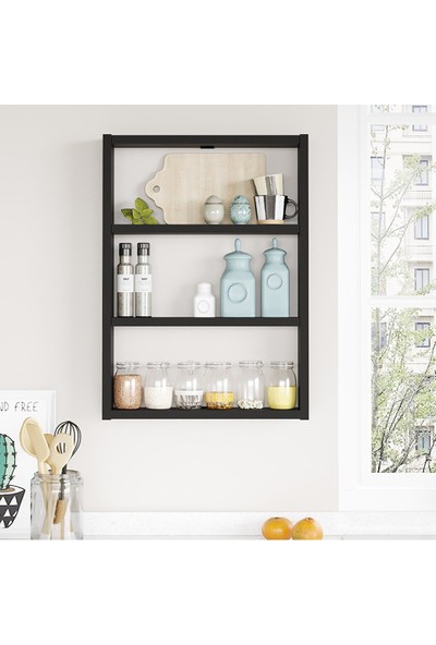 L'occi Concept Klopp 3'lü Duvar Rafı Mutfak Banyo Rafı Siyah Kp1-B L'occi Concept Klopp 3'lü Duvar Rafı Mutfak Banyo Rafı Siyah Kp1-B