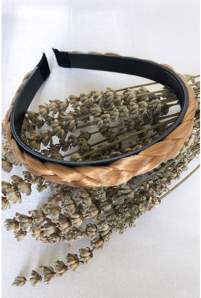 Karamel Renk Saç Örgülü Taç