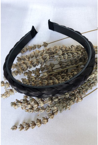 Siyah Renk Saç Örgülü Taç