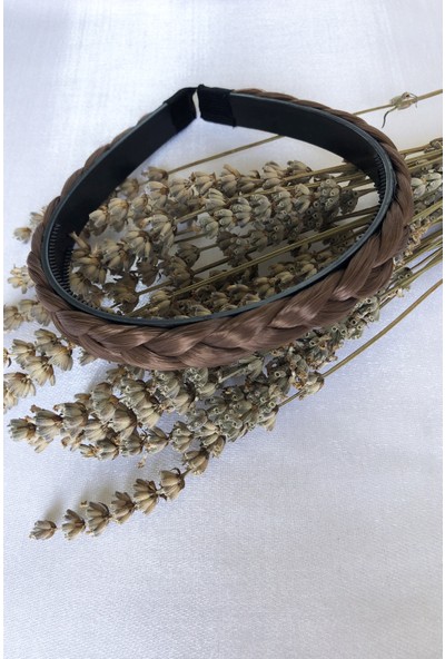 Kahverengi Renk Saç Örgülü Taç