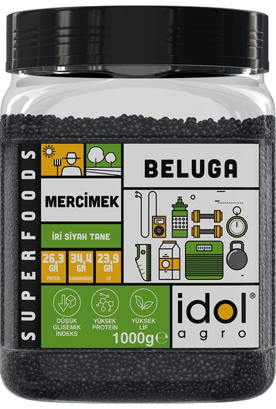 Idolagro Beluga Mercimek Superfoods Düşük Gi Glutensiz Antioksidan + Mineral Kaynağı 1000 gr Idolagro Beluga Mercimek Superfoods Düşük Gi Glutensiz Antioksidan + Mineral Kaynağı 1000 gr