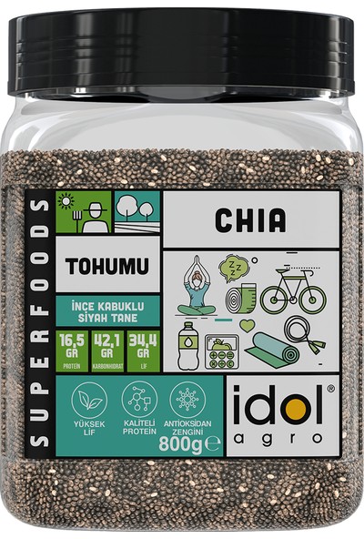 Idolagro Chia Tohumu Superfoods Glutensiz Keto Dostu Tam Protein+Yüksek Lif 800 gr Idolagro Chia Tohumu Superfoods Glutensiz Keto Dostu Tam Protein+Yüksek Lif 800 gr