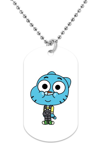 Rowalsi Gumball Baskılı Gümüş Zincirli Künye/kolye YTKTRD1357