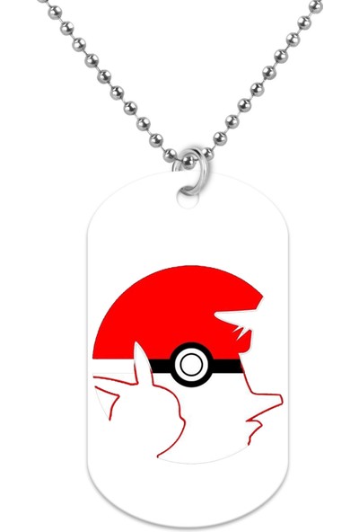 Poke-Topu-Pikachu-Ash-Ketchum Baskılı Gümüş Zincirli Künye/kolye YTKTRD1403 Poke-Topu-Pikachu-Ash-Ketchum Baskılı Gümüş Zincirli Künye/kolye YTKTRD1403