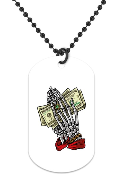 Dolar-Tutan-Iskelet-El Baskılı Siyah Zincirli Künye/kolye YTKTRD1341 Dolar-Tutan-Iskelet-El Baskılı Siyah Zincirli Künye/kolye YTKTRD1341