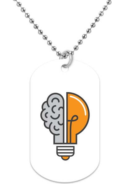 Rowalsi Ampul Beyin Baskılı Gümüş Zincirli Künye/kolye YTKTRD1306