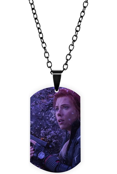 Black Widow Baskılı Siyah Künye TYT881