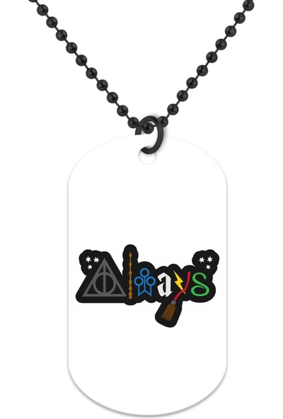 Harry Potter Always Baskılı Siyah Zincirli Künye/kolye YTKTRD1164