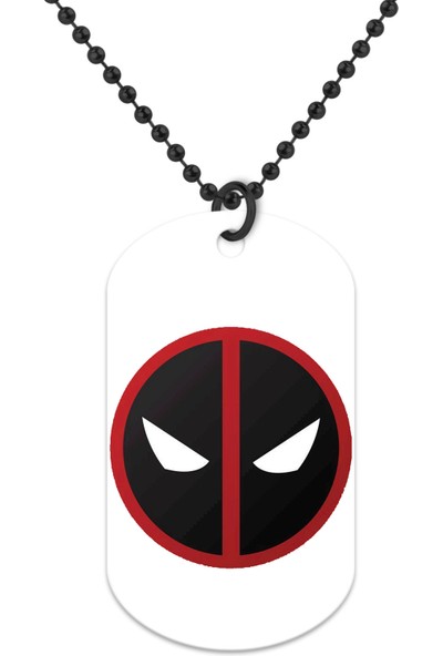 Rowalsi Deadpool-Simge Baskılı Siyah Zincirli Künye/kolye YTKTRD1337