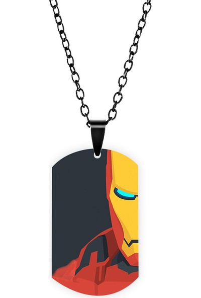 Iron Man Baskılı Siyah Künye TYT972