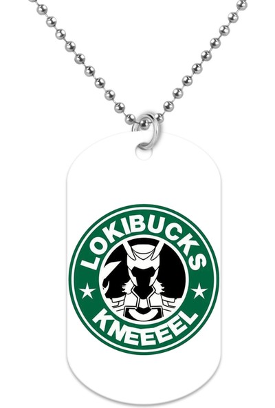 Rowalsi Lokibucks Kneeeel Coffee Baskılı Gümüş Zincirli Künye/kolye YTKTRD1218