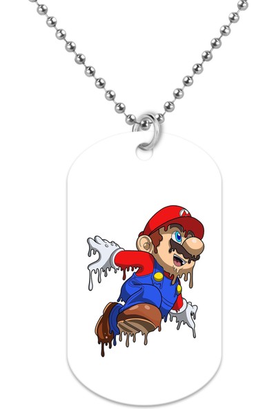 Rowalsi Eriyen Mario Baskılı Gümüş Zincirli Künye/kolye YTKTRD1142 Rowalsi Eriyen Mario Baskılı Gümüş Zincirli Künye/kolye YTKTRD1142