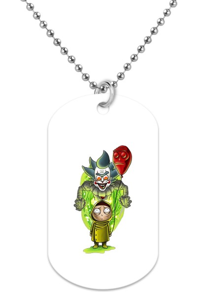Rick And Morty Pennywise Baskılı Gümüş Zincirli Künye/kolye YTKTRD1252 Rick And Morty Pennywise Baskılı Gümüş Zincirli Künye/kolye YTKTRD1252