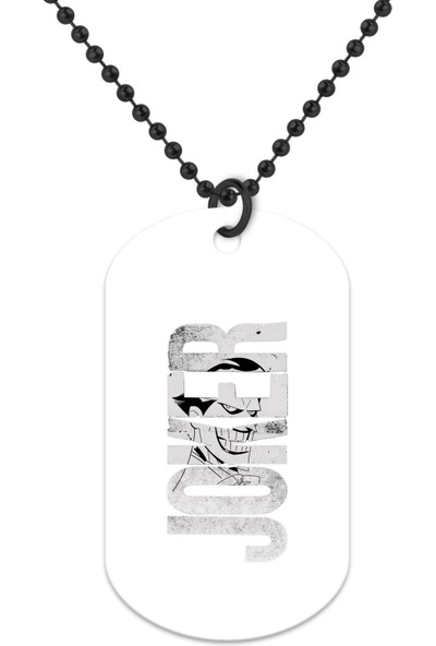 Joker Baskılı Siyah Zincirli Künye/kolye YTKTRD1204