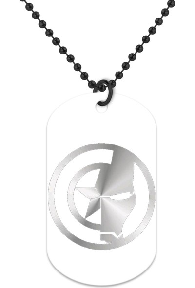 Captain America - Iron Man Silver Logo Baskılı Siyah Zincirli Künye/kolye YTKTRD1325 Captain America - Iron Man Silver Logo Baskılı Siyah Zincirli Künye/kolye YTKTRD1325